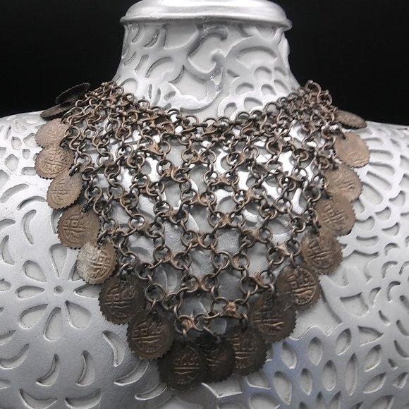 Jewelry | Vintage Belly Dancing Chain Coin Bib Necklace | Poshmark